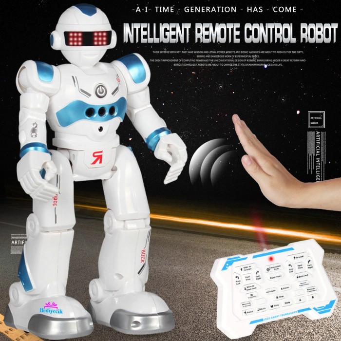 Rc Uzaktan Kumandalı Şarjlı Akıllı Yapay Zeka Robot 28 Cm Mavi