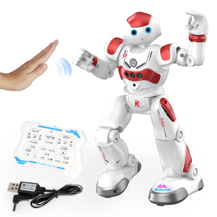 Rc Uzaktan Kumandalı Şarjlı Akıllı Yapay Zeka Robot 28 Cm Kırmızı